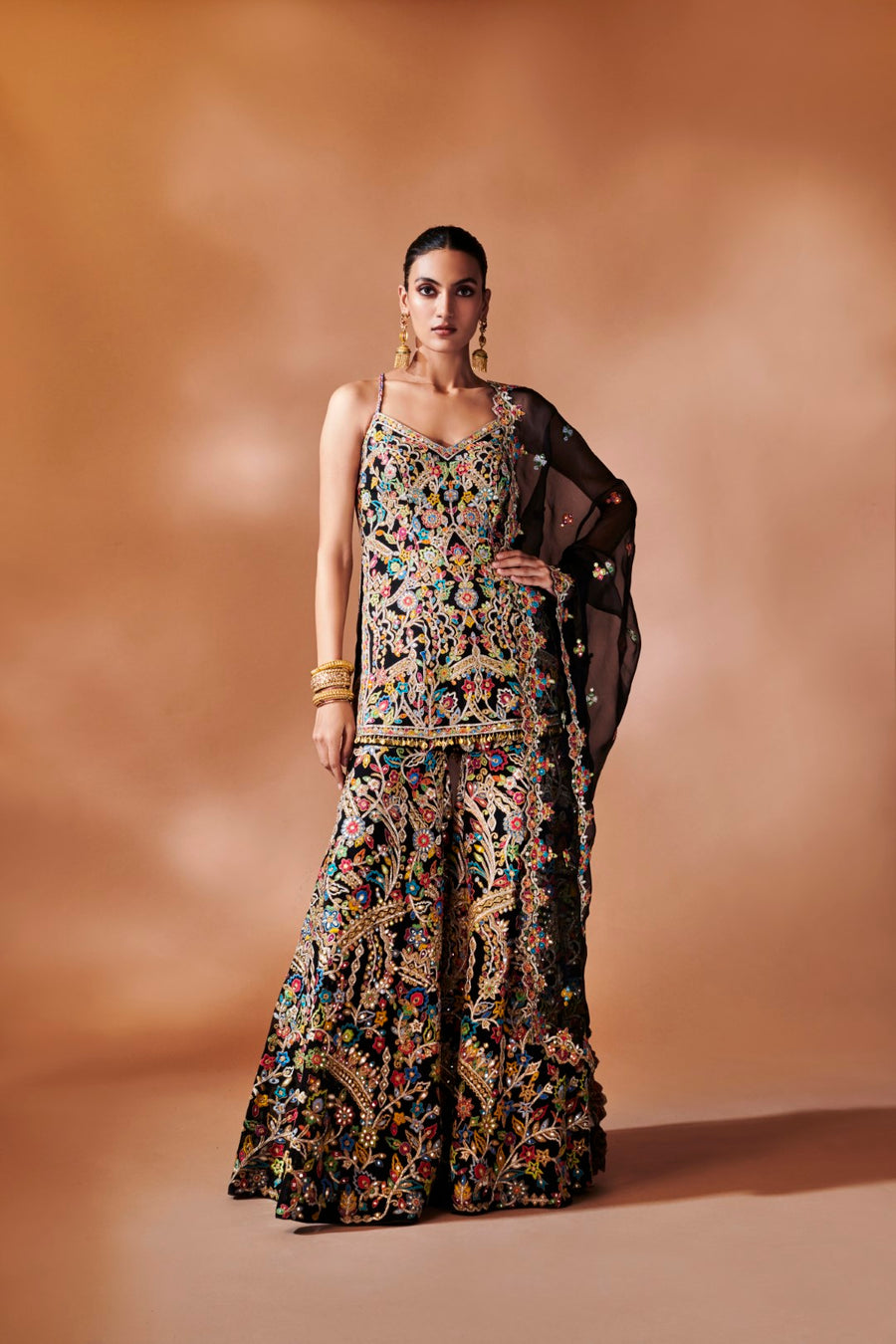 Black Kurta And Sharara Set – Tamanna Punjabi Kapoor Official